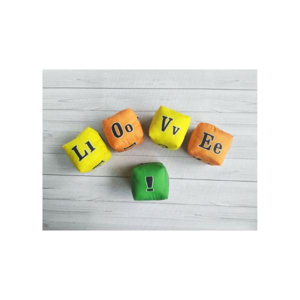 Z057 Polyester alphabet dice set of 5-Shine Sport